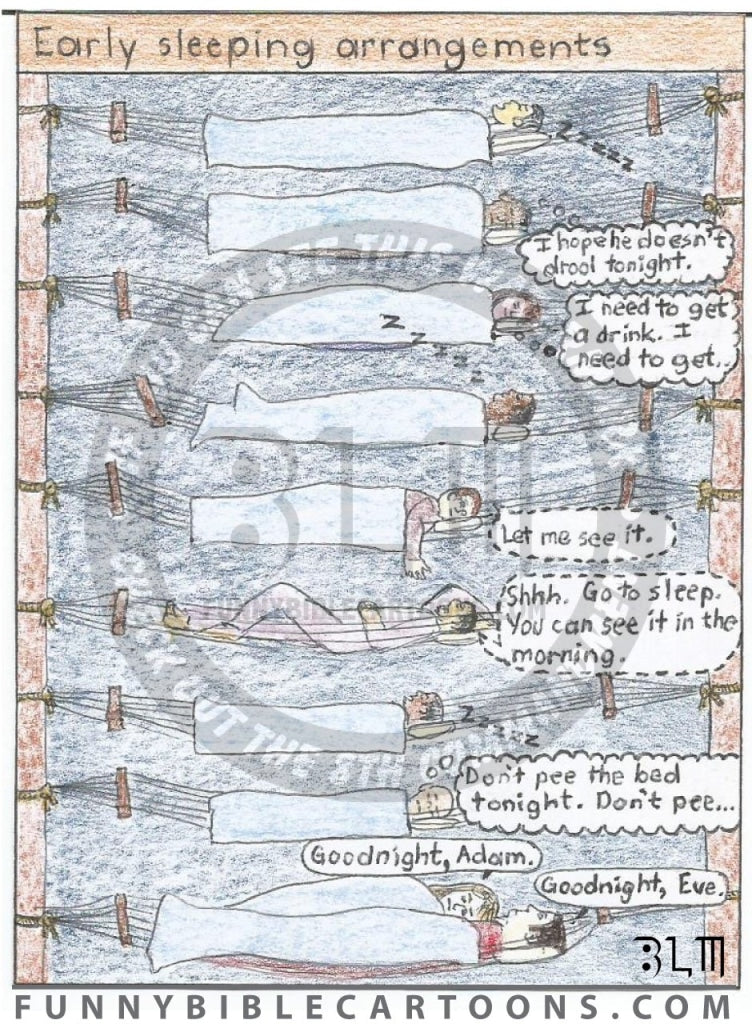 Early Sleeping Arrangements – Funny Bible Cartoons