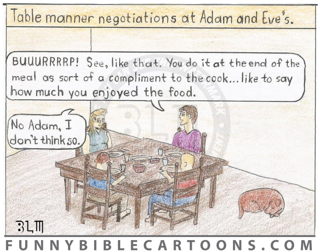 Table Manner Negotiations – Funny Bible Cartoons