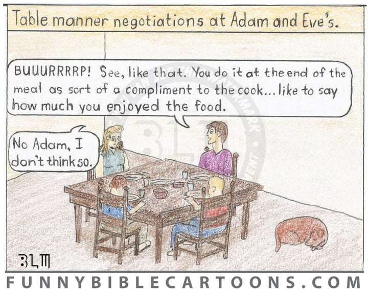 Table Manner Negotiations – Funny Bible Cartoons