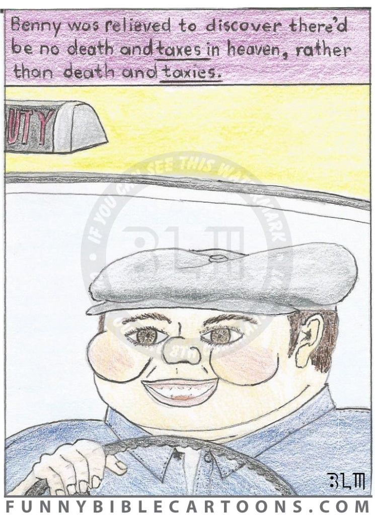 Taxis in Heaven – Funny Bible Cartoons
