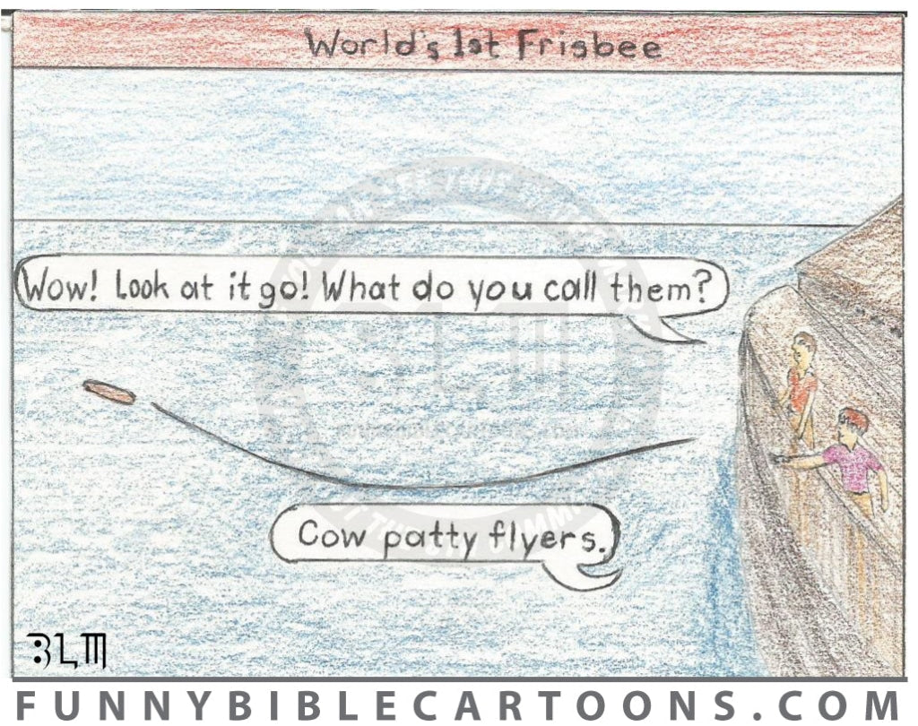 World’s First Frisbee – Funny Bible Cartoons